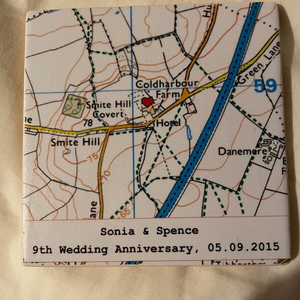 Engagement Personalised Coaster (CONTEMPORARY MAP), Engagement Location ...