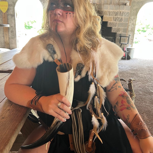 Leather Shoulder Armor With Scale Detail and Detachable Sleeve. Ren ...