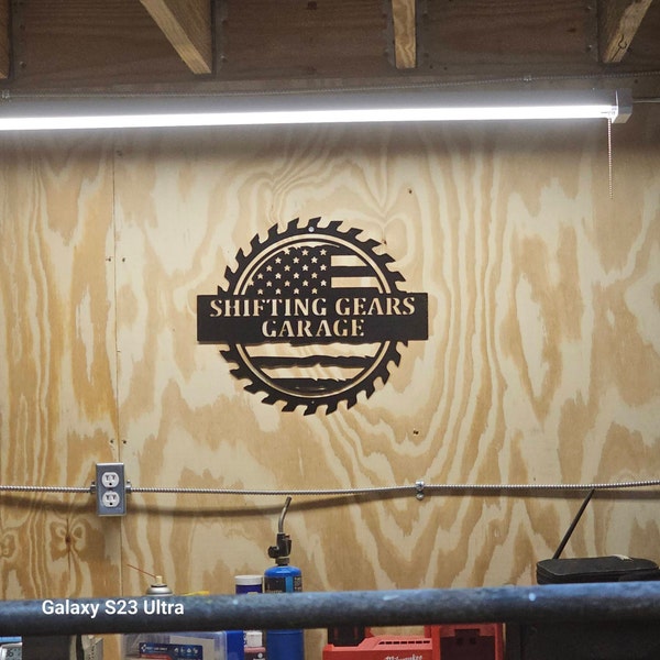 Custom American Flag Workshop Sign | Metal Shop Sign | Free Shipping ...