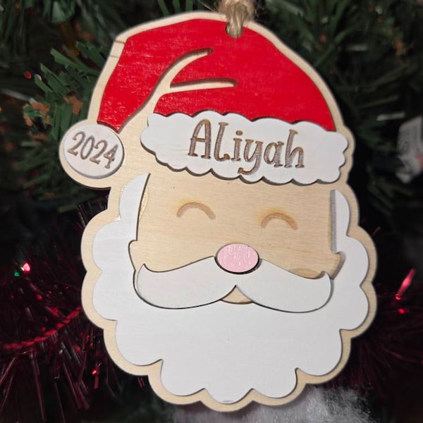Personalized Santa Christmas Ornament | Baby's First Christmas ... Personalized Santa Christmas Ornament | Baby's First Christmas ...