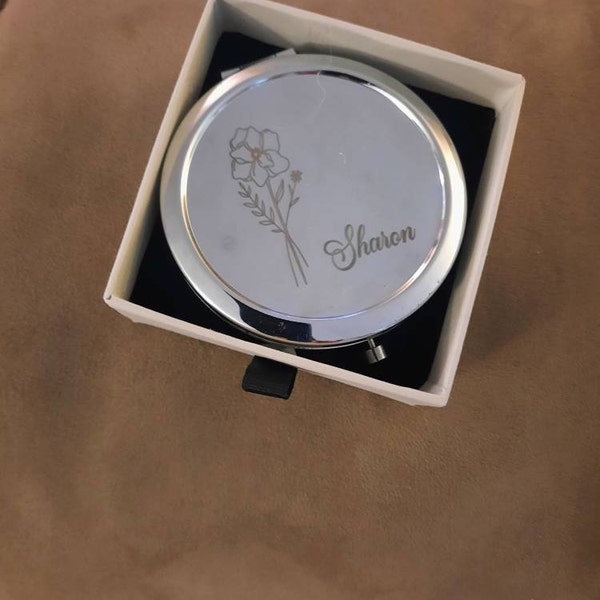 Customized Pocket Makeup Mirror Beautiful Wedding Gift, Hen Party Gift ...