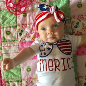 Merica Baby Girl Red White and Blue Bodysuit Outfit 4th of - Etsy