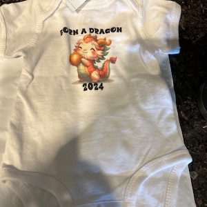 Year of the Dragon Baby Bodysuit, Chinese Zodiac Lunar New Year Outfit ...