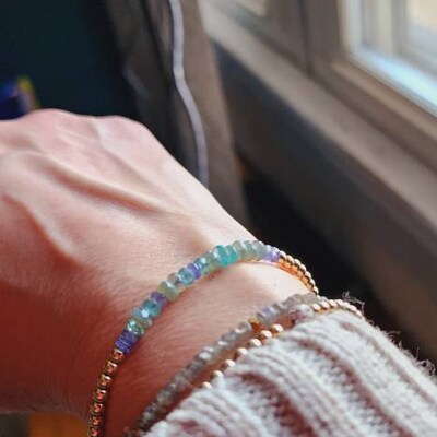 Pastel Boho, Pink Blue Necklace, Pastel Stone Multicolor, Romantic ...