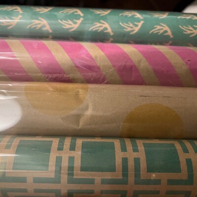 Note Card Cafe Bella Kraft Pink & Cream Wrapping Paper 6 Pack 30 X 120 ...
