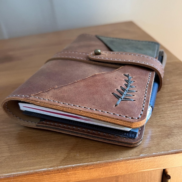 READY TO SHIP Leather Journal Sleeve Leather Planner Cover Planner ...