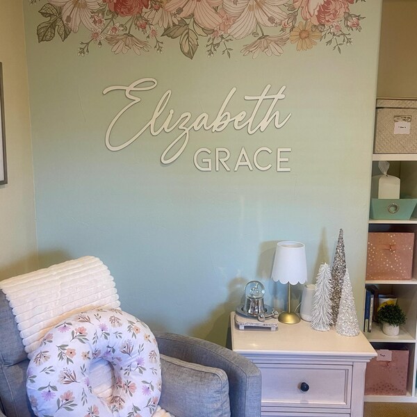 Custom Wood Nursery Name Sign, Custom Nursery Sign, Wood Backdrop, Wood ...