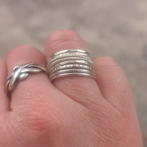 Sterling Silver Stacking Ring Set // Set of 8 Sterling Silver Stacking ...