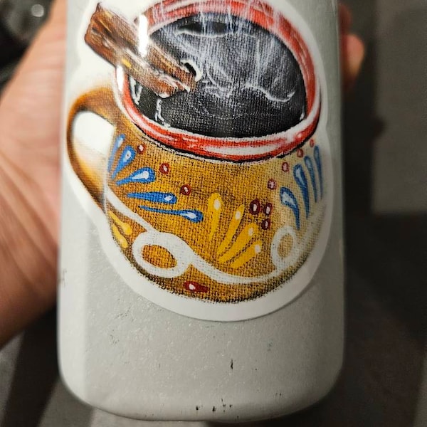 Cafecito De Olla Sticker, Mexican Sticker, Painting Sticker, Hispanic ...
