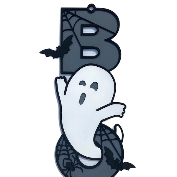 Ghost BOO Sign - Halloween - Laser Ready File - Glowforge and Other ...