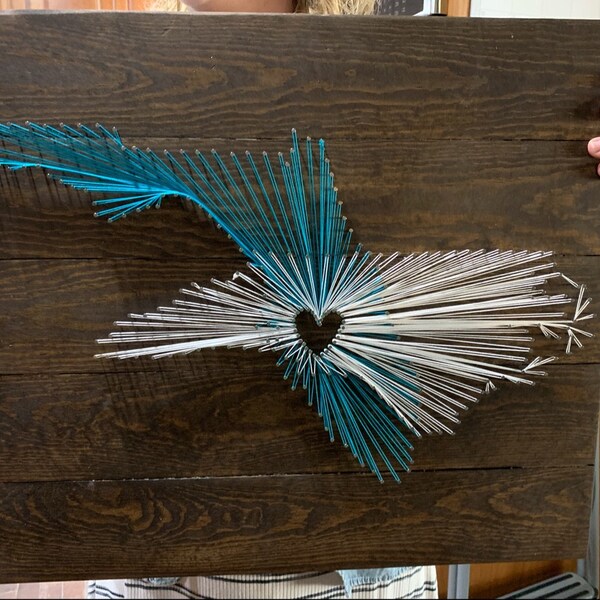 String Art Two State Wooden Sign, String Art Sign, Christmas Present ...