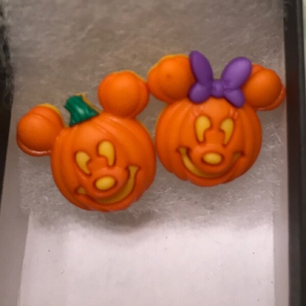 Halloween Mickey Mouse Pumpkin Earrings -- Mickey and Minnie Mouse ...