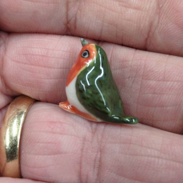 Miniature Ceramic Garden Bird Hand Painted Collectable Ceramic Pet ...