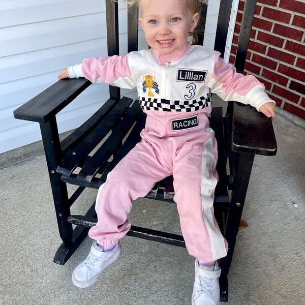 Personalized Pink Racer Long/shorts Jumpsuit*racer Fast One Birthday ...