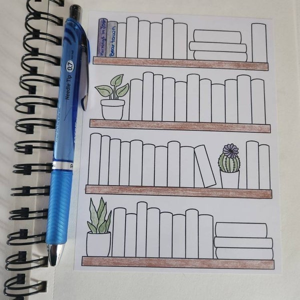Bookshelf Sticker Sheet, Reading Log, Reading Journal Sticker, Book ...