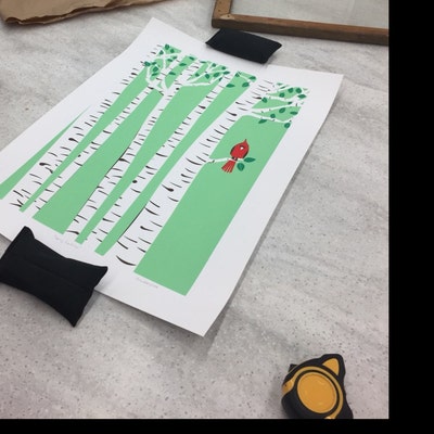 Screenprint Cardinal Seasons Print Set Chose Any 2 Bird Art Hand ...