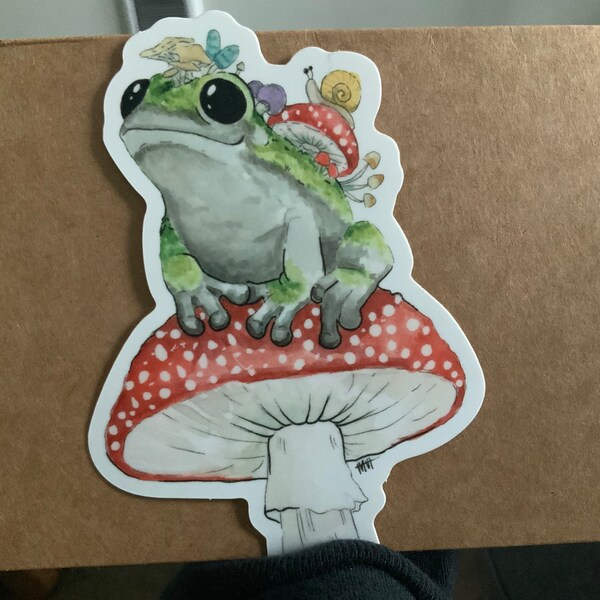 Mushroom Frog Sticker - Etsy