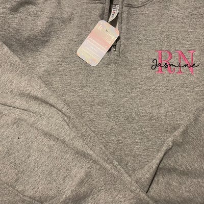 Custom Embroidered Registered Nurse Quarter Zip With Credential Acronym ...