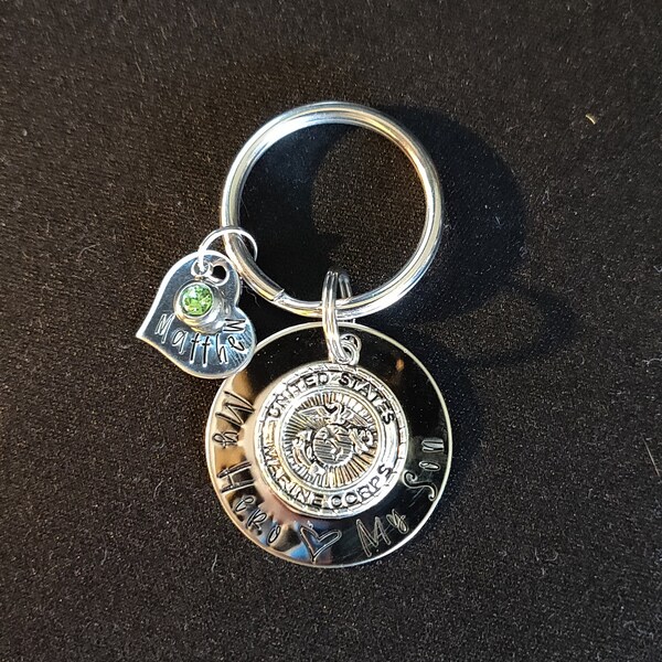 Marine Mom Necklace, My Hero My Son Custom Necklace, Marine Corp,key ...