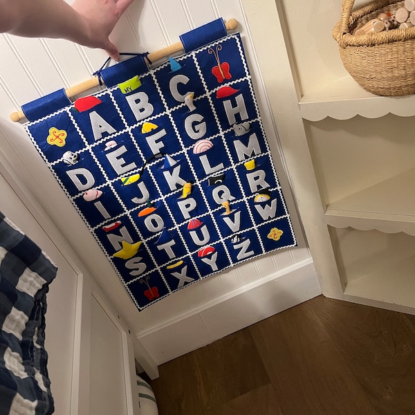 ABC Alphabet Wall Hanging (BLUE) Educational Chart Toddler Preschoolers ...