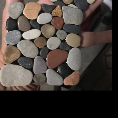 Pebble Coaster, Stone Mosaic Coaster, Coastal Beverage Coaster, Drink ...