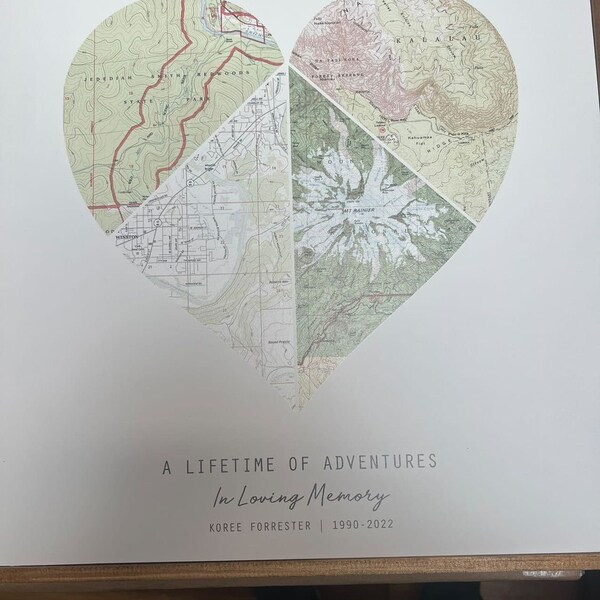 Personalized Memorial Map Print: Custom Sympathy Gift, Celebration of ...