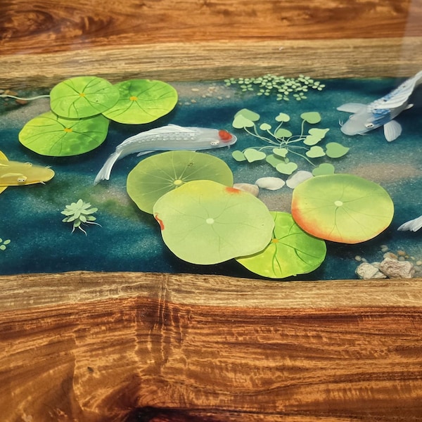 Koi Fish Table, Resin Art, Modern Table, Kitchen Table, Epoxy Table ...