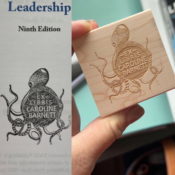Squid Library Stamp, Custom Ex Libris Self Inking Book Plate, Booktok ...