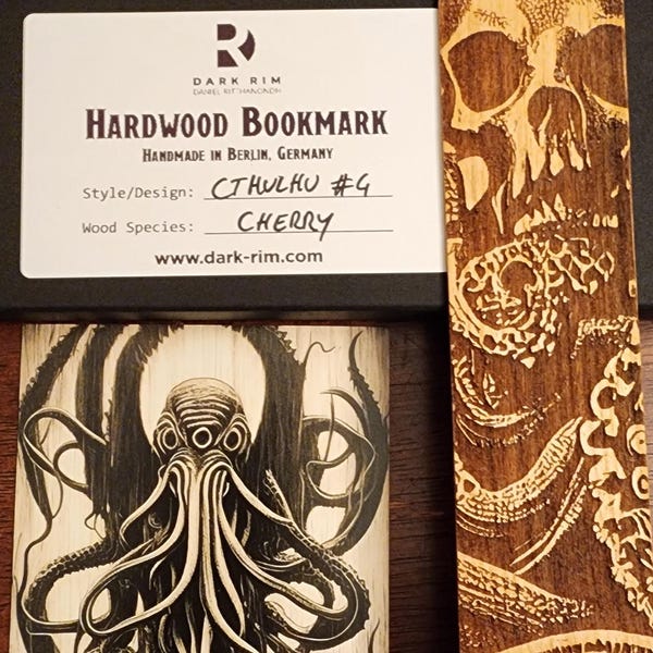 Engraved Wooden Cthulhu Bookmark: Horror Fantasy Gift - 6 Designs - Etsy