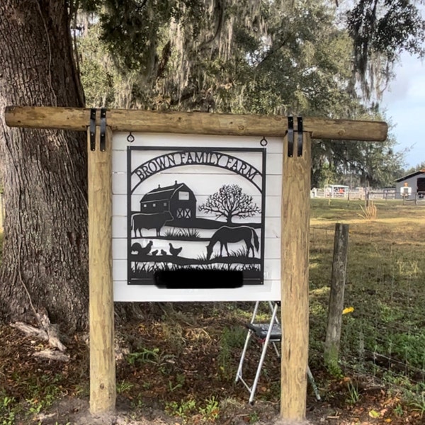 Custom Metal Farm Sign: Personalized Ranch Entrance Decor - Etsy