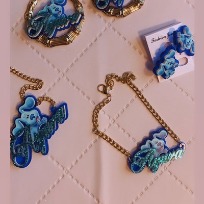 Custom Character Jewelry, Name Bamboo Earrings, Name Necklace, Can ...