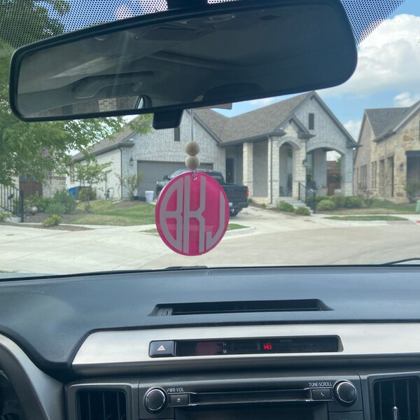 Monogramed Car Charm, Car Tassel, Car Hanger, Acrylic Car Charm, Car ...