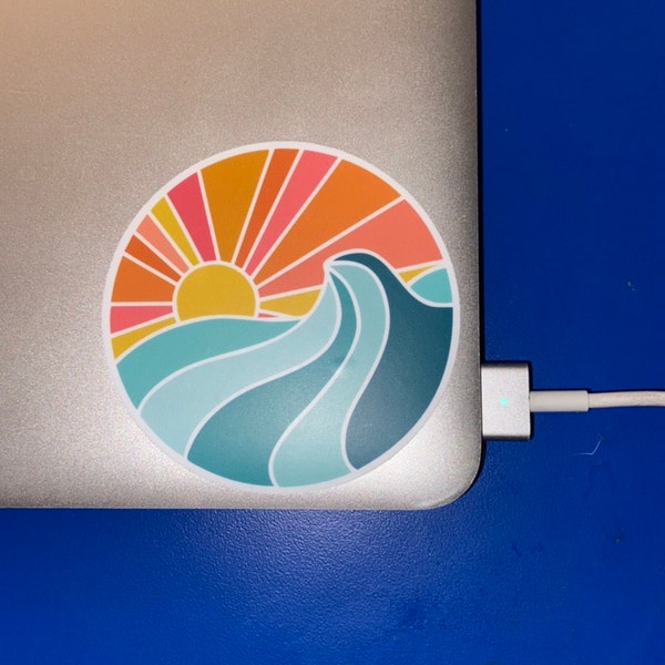 Ocean Sunset Vinyl Sticker - Laptop Sticker - Water Bottle Sticker - ST ...