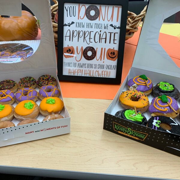 Donut Halloween Sign, Thanks for Being Spooktacular! Fall Appreciation ...