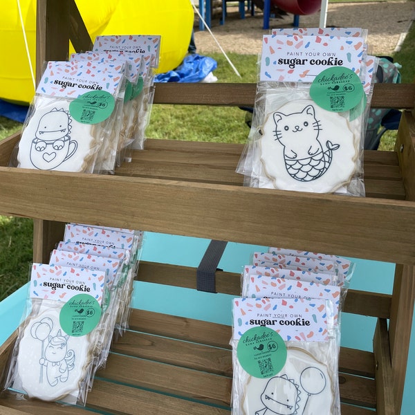 PYO Cookie Bag Topper - 4" and 5" - Paint Your Own Cookie Instructions ...