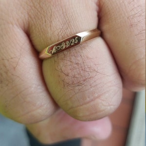 Chinese Ring 14K Solid Gold Chinese Engrave Name Gold Ring | Etsy