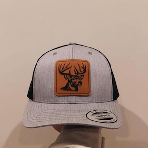 Hunting Life Whitetail Deer Leatherette Hat Patch With Adhesive Backing ...