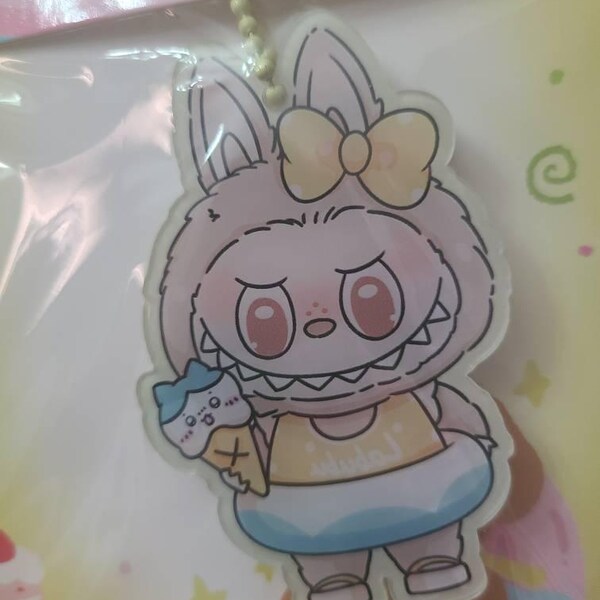 Labubu Popmart Double Sided Acrylic Phone Charm Keychain Bagcharm - Etsy