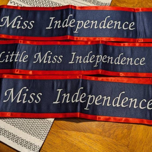 Custom Embroidered Sash/ Monotype Corsiva Font - Etsy