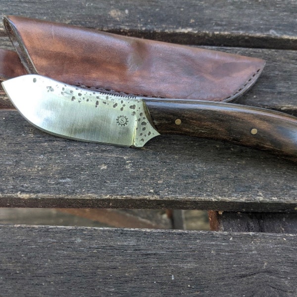 Patch Knife / Neck Knife Frontier Style With Antler and Leather - Etsy