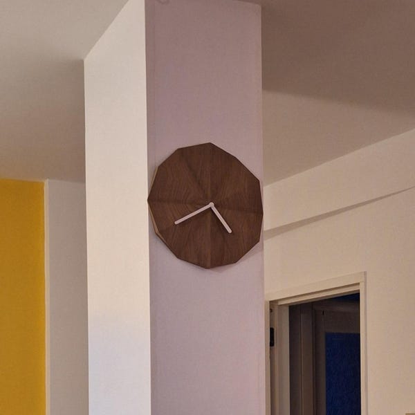 Delta Clock Black • Minimalist Wooden Wall Clock • Matte Black • Office ...