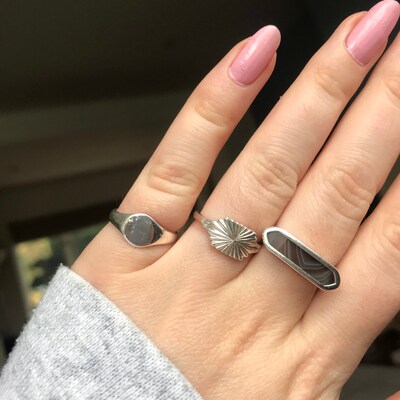 Geometric Cuff Bracelet Sterling Silver Three Peaks Triangle Bangle ...