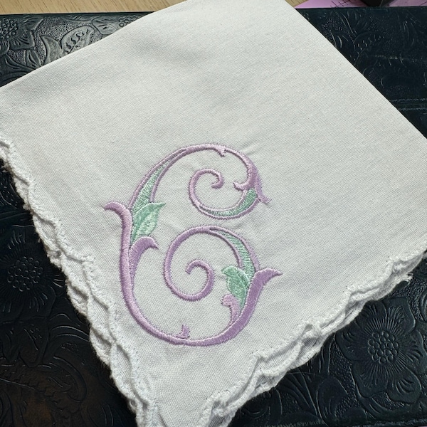 Letter C MONOGRAM Embroidery Design Large Vintage Single #1128-C - Etsy
