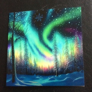 Northern Lights Christmas Cards Beautiful Winter Snow Scene Snowy ...