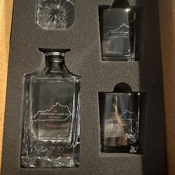 Corporate Logo Engraved Whiskey Decanter or Decanter Set of 3 ...