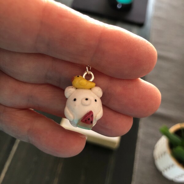 Cute Matcha Tayaki Bear Charm / Handmade Polymer Clay Charms ...