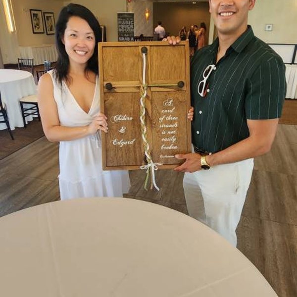 A Cord of Three Strands is Not Easily Broken Wood Unity Ceremony Cross ...