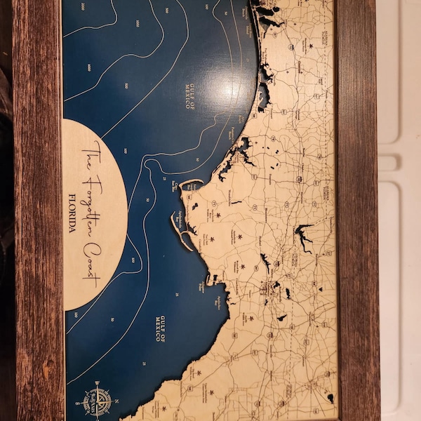 Forgotten Coast Map - Custom Wood Map - Florida Art - Panhandle Map ...