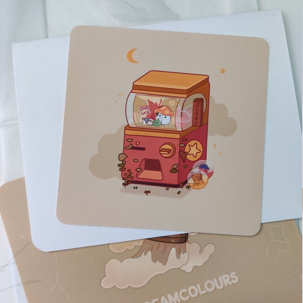 Gachapon Print | 4 X 4 Art Print, Video Game Art, RPG Monster, Mushroom ...