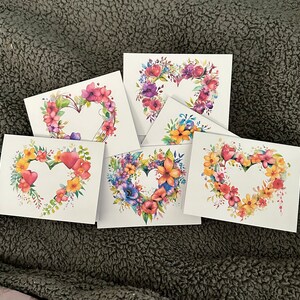 NOTECARDS, Assorted Watercolor Flowers Greeting Card Set, Stationery ...
